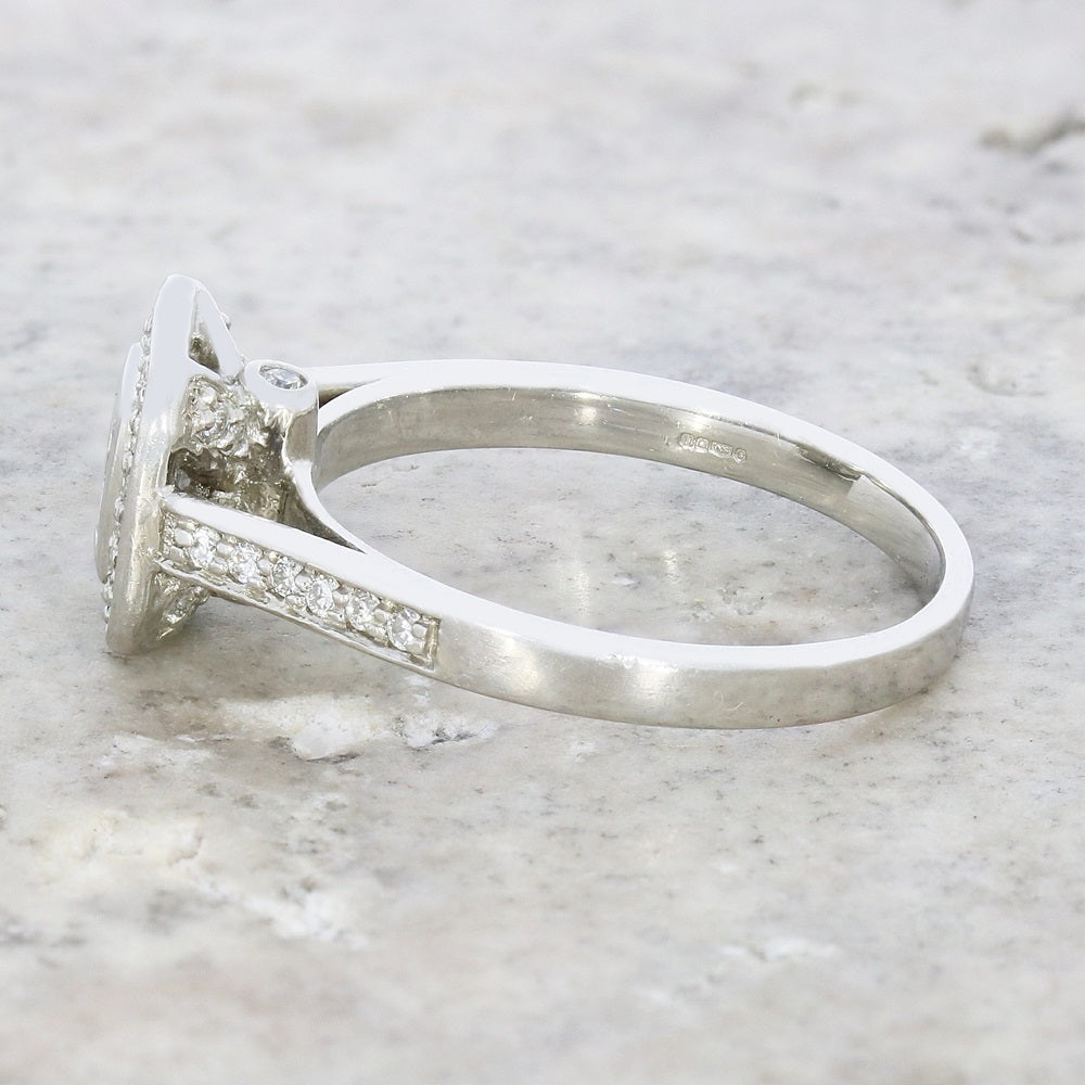 Pre Owned Platinum 0.50cts Diamond Princess Halo Ring | H&H Jewellers ...