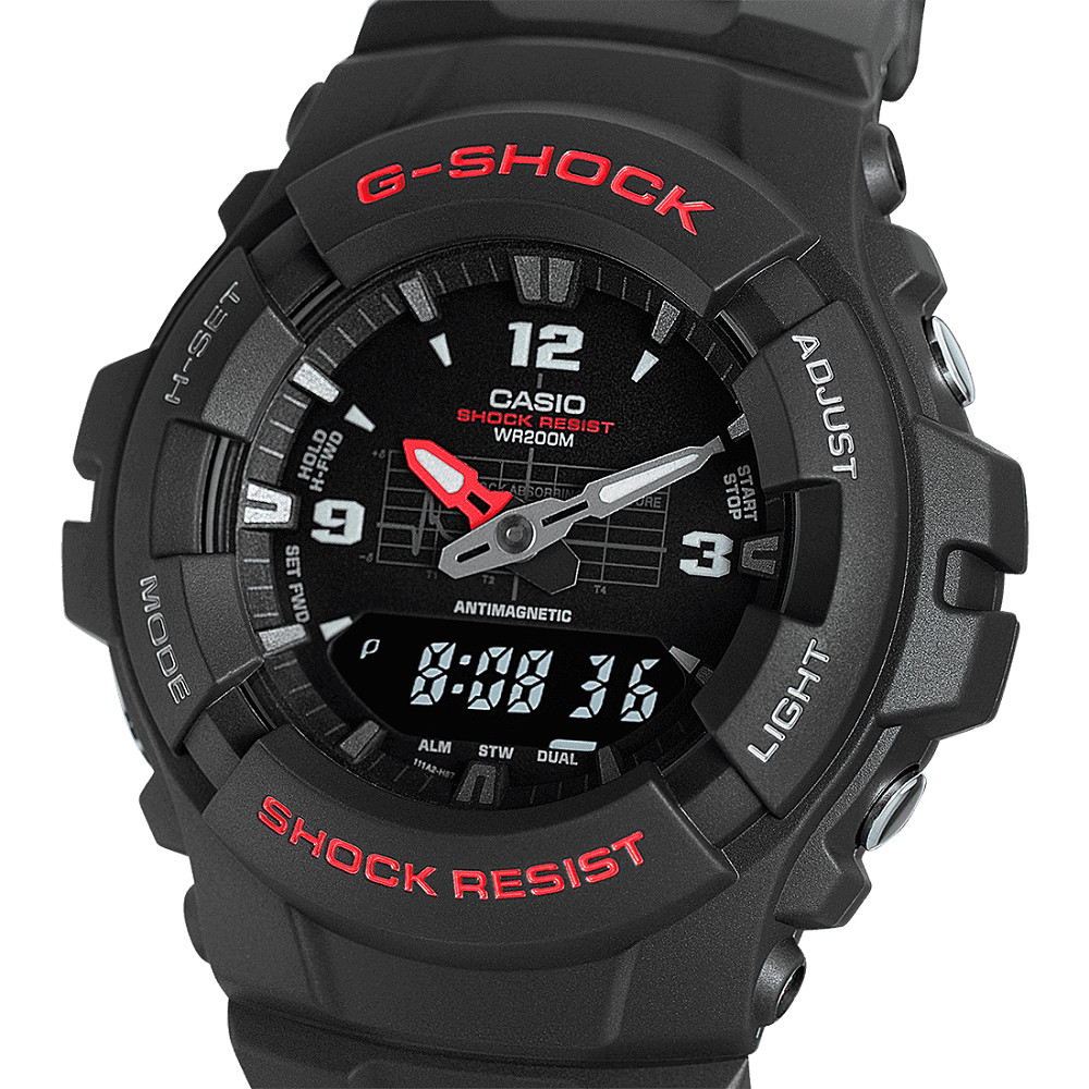 Casio G Shock Antimagnetic Digital Mens Watch G-100-1BVMUR | H&H ...