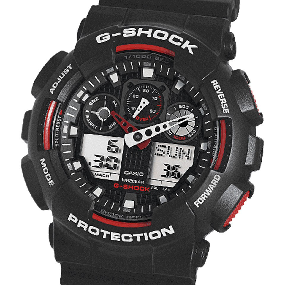 Casio G Shock Mens World Time Sports Watch GA-100-1A4ER | H&H– Hollins ...