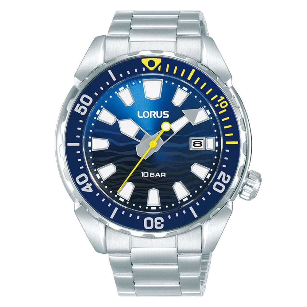 Lorus Blue Wave Dial Mens Watch RH947RX9 | H&H Jewellers– Hollins and ...