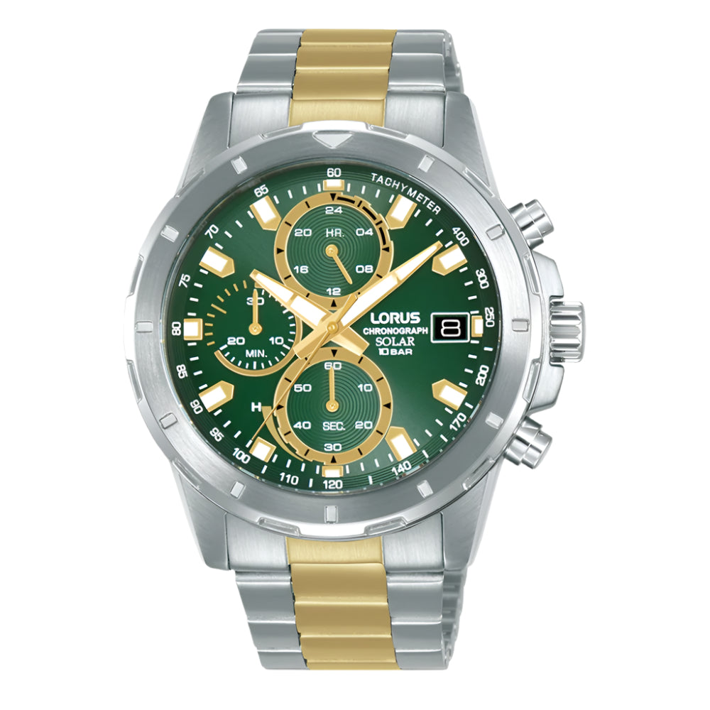Lorus Green Dial Solar Chronograph Mens Watch RZ605AX9 | H&H Jewellers ...
