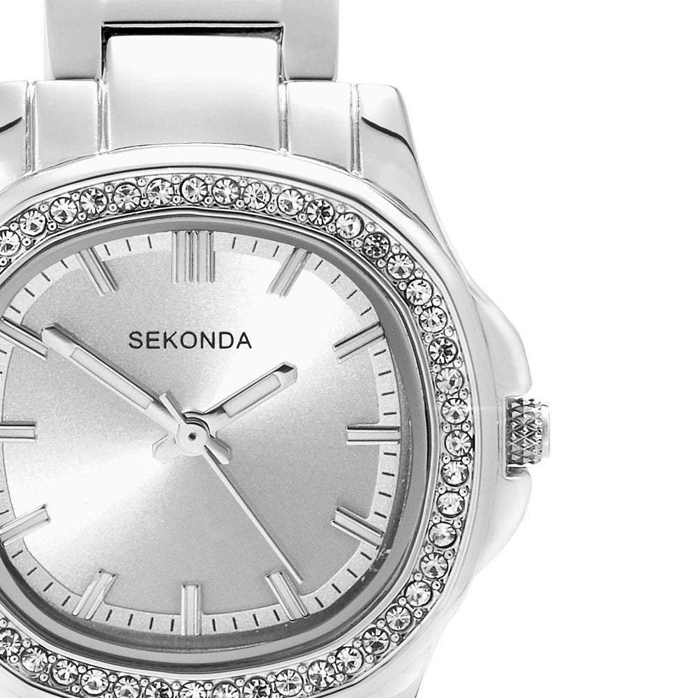Sekonda Octaire Ladies Watch Crystal Bezel Silver Dial 40722 | H&H ...